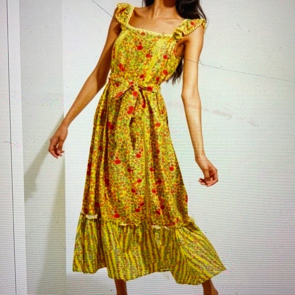 Roller Rabbit | Dresses | Roller Rabbit Roberta Yellow Floral Maxi ...